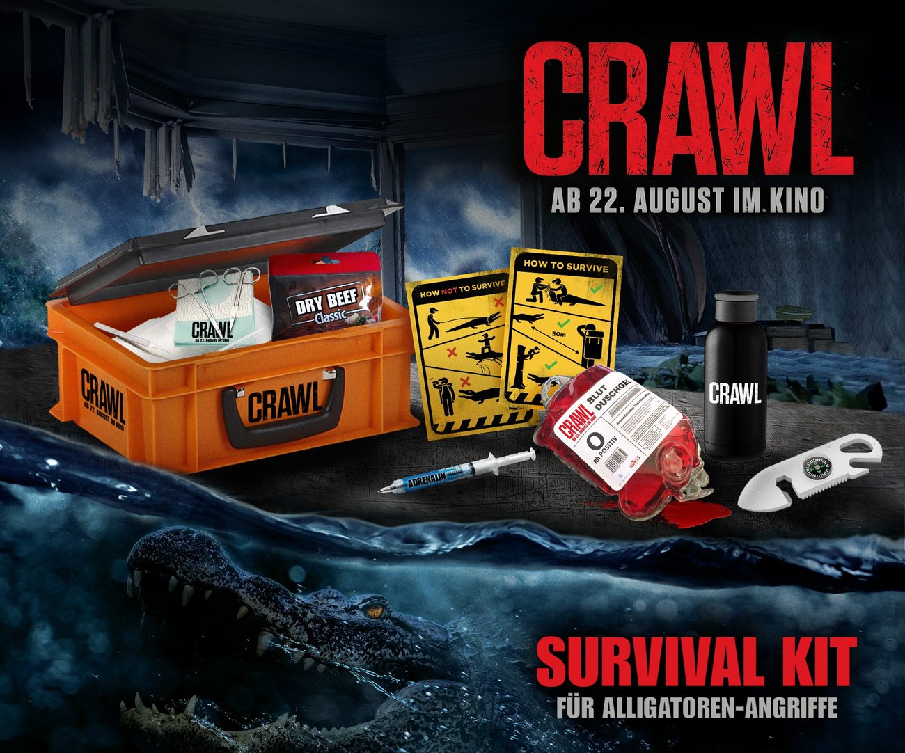 „Crawl“: Gewinnt 3 Survival-Kits zum Kinostart des Alligator ...
